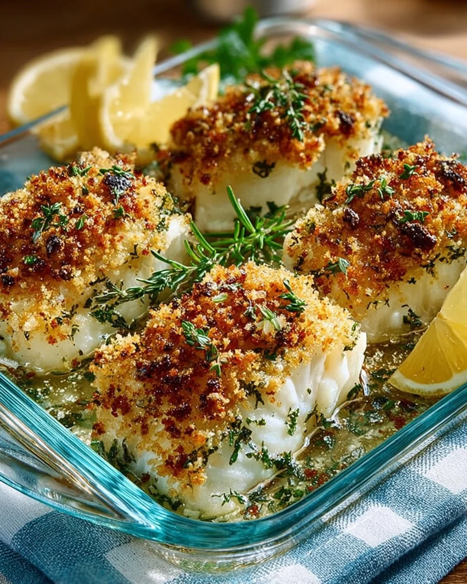 Baked Cod with Crispy Garlic Herb Panko – Dailypan